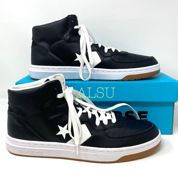 Converse | Shoes | Converse Rival Mid Top Leather Black Men Sneakers ...